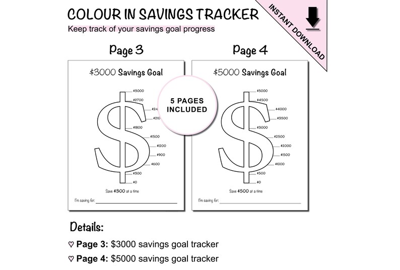 Printable Colour in Savings Tracker Sheet Templates to Keep Track of ...