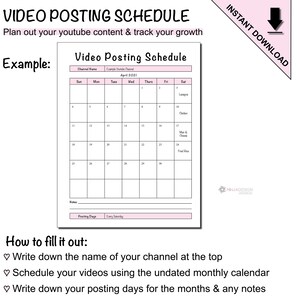 Printable Youtube Content Planner & Youtube Growth Tracker - Etsy