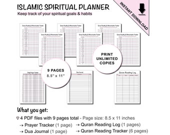 Printable Quran Reading and Memorization Tracker for Kids & Adults ...