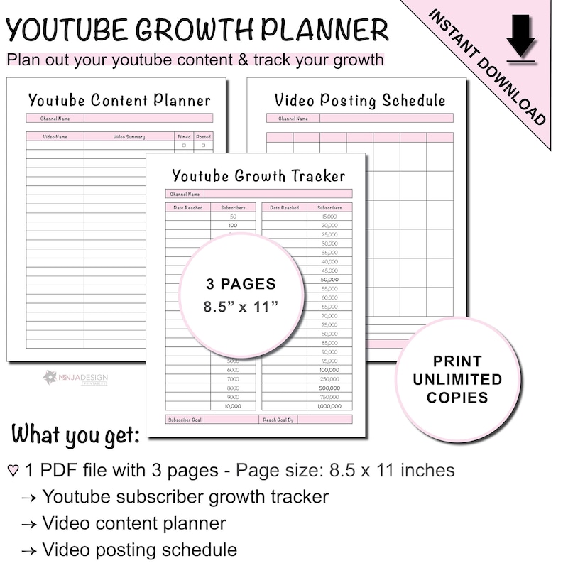 Youtube Growth Tracking - Etsy