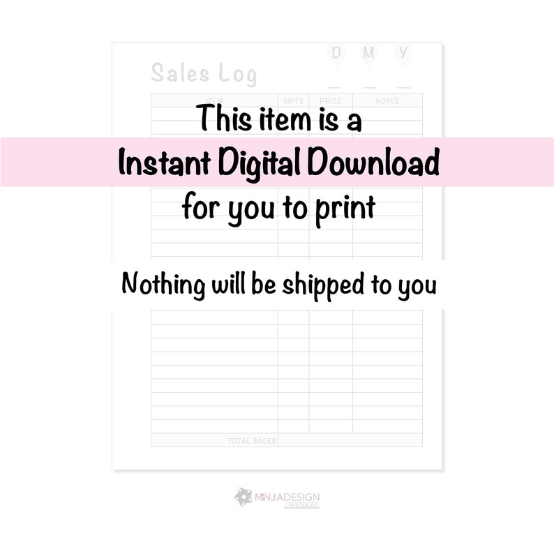 Printable Sales Log Sheet for Small Businesses - Etsy
