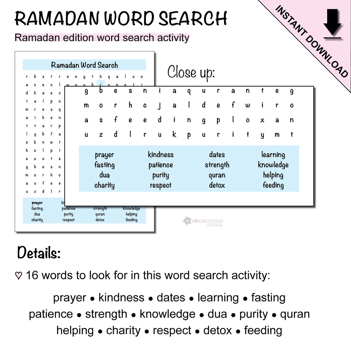 Printable Ramadan Word Search Activity for Kids & Adults - Etsy Canada