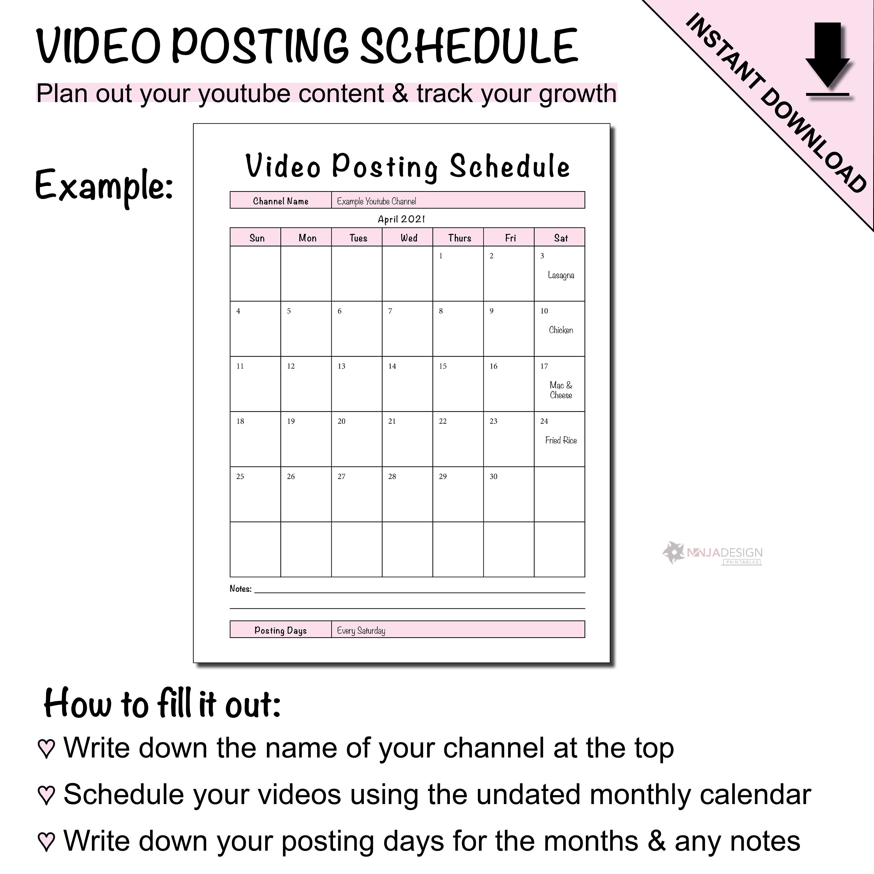 Printable Youtube Content Planner & Youtube Growth Tracker - Etsy