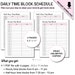 Printable Daily Time Block Schedules by Hour and Half-hour Regular Time ...