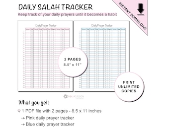 30-day Islamic Prayer Tracker Printable Ramadan Salah Planner - Etsy