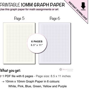 Printable Graph Paper With 10mm X 10mm Grid Spacing | 1/4 Inch X 1/4 ...