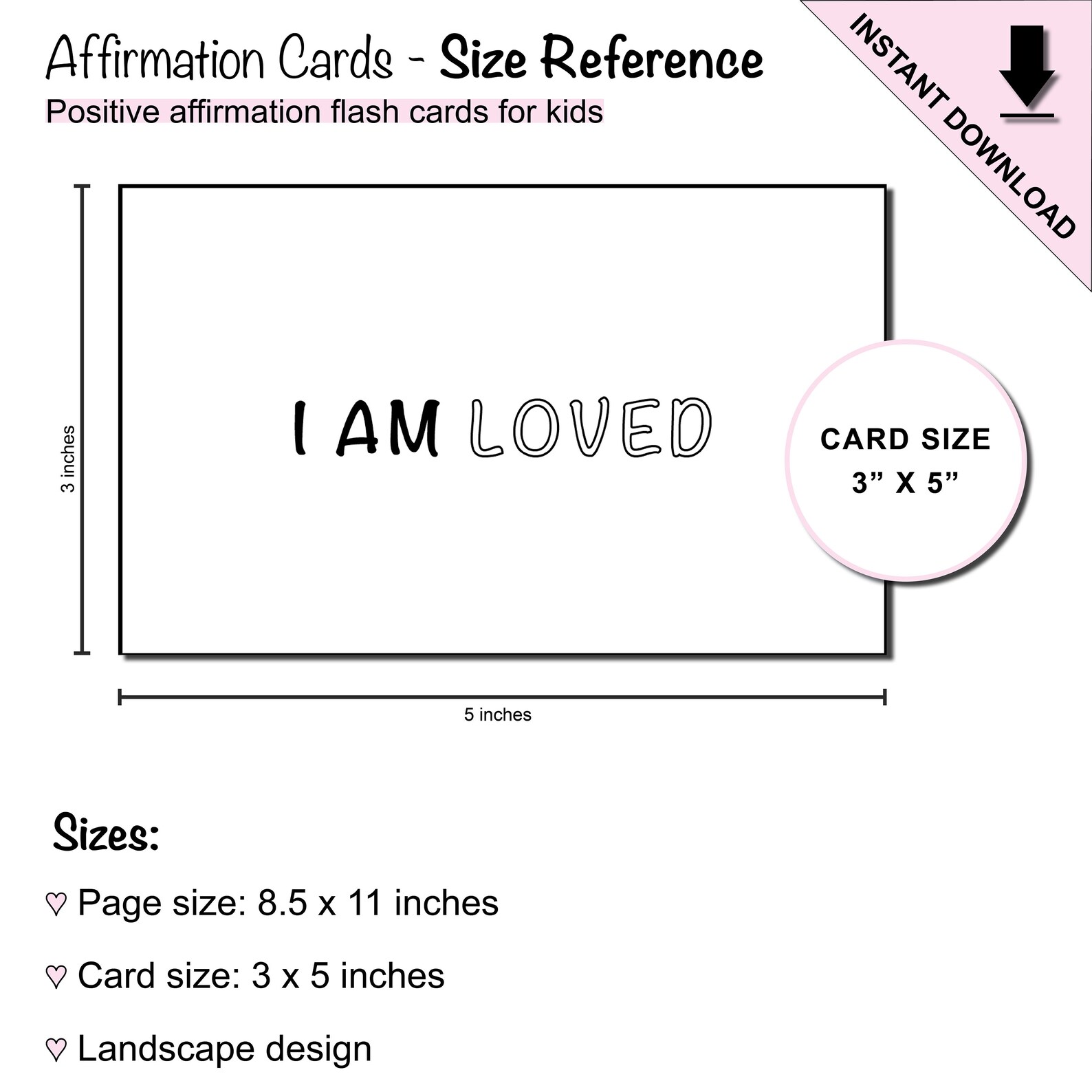 Printable Affirmation Cards for Kids Set of 20 'I | Etsy