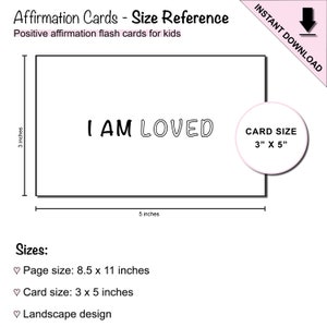 Printable Affirmation Cards for Kids Set of 20 'I | Etsy