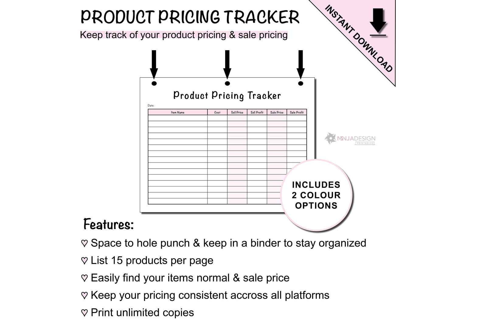 Printable Product Pricing Tracker Sheets for Small Businesses - Etsy