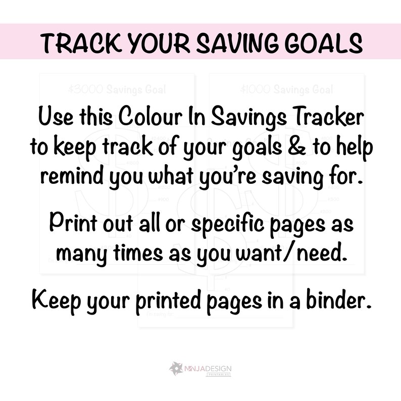 Printable Colour in Savings Tracker Sheet Templates to Keep - Etsy