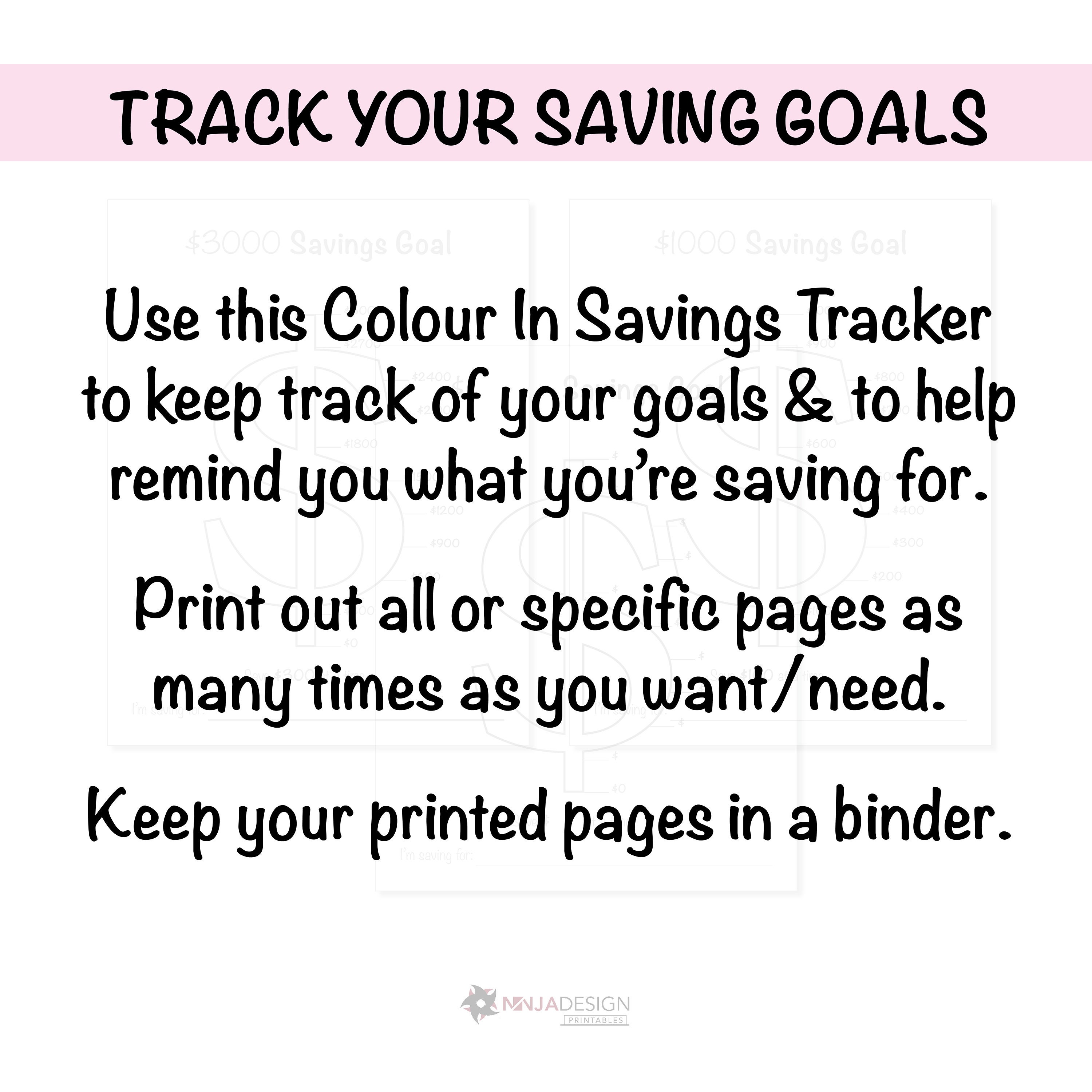 Printable Colour in Savings Tracker Sheet Templates to Keep - Etsy