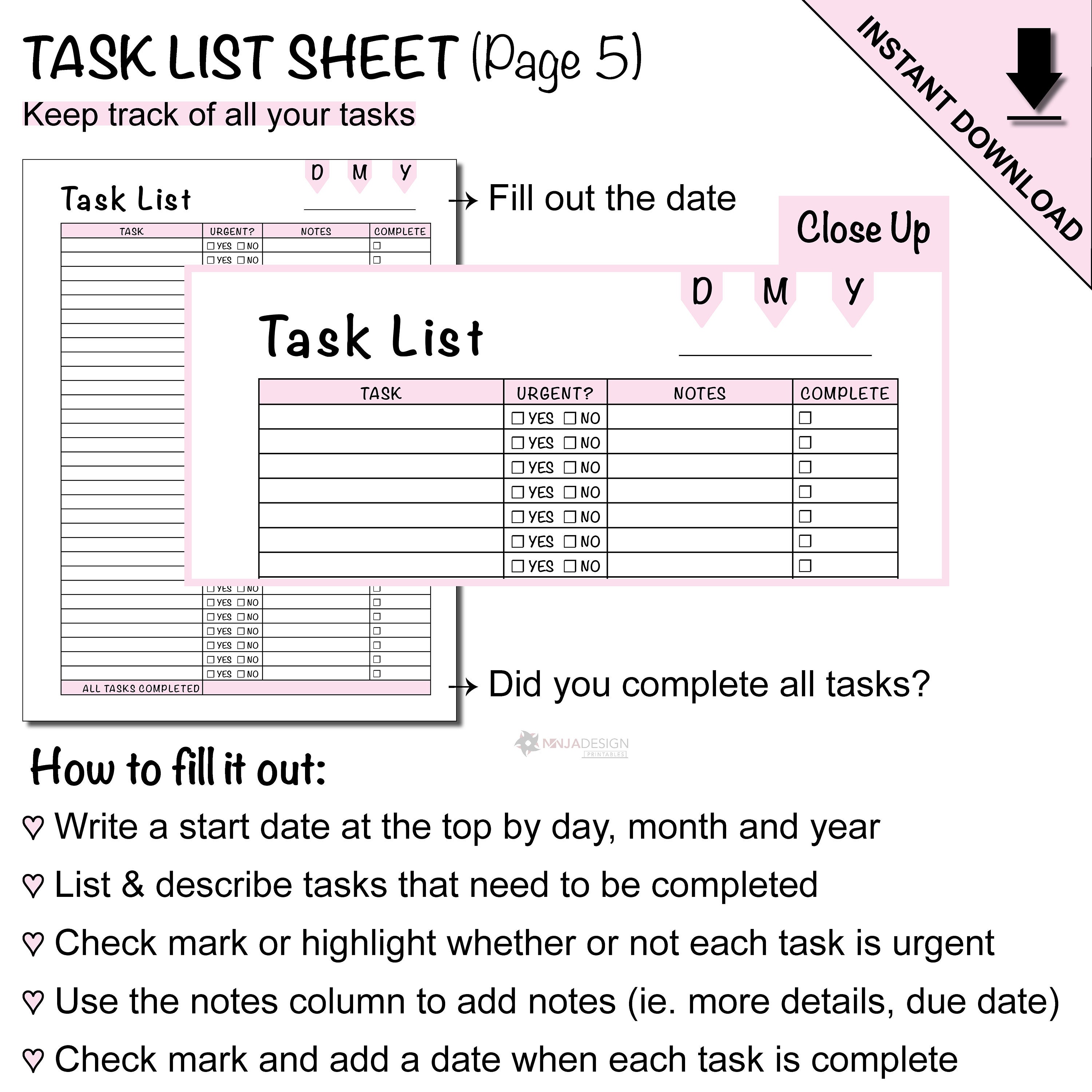 Printable Business Organization Planner and Tracker Sheets - Etsy Canada