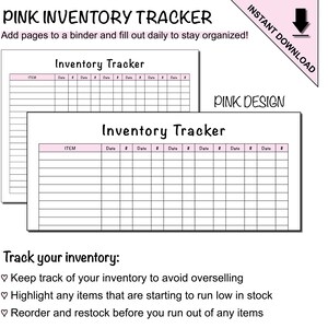 Printable Inventory Tracker Sheets for Business | Landscape Inventory ...