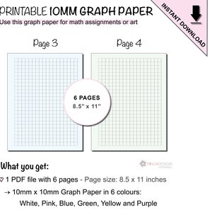 Printable Graph Paper With 10mm X 10mm Grid Spacing | 1/4 Inch X 1/4 ...