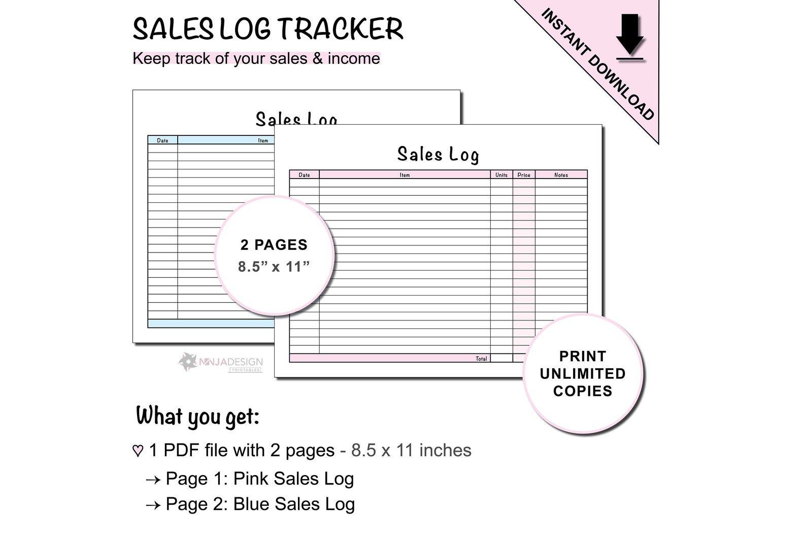 Printable Sales Log Tracker Sheet for Small Businesses - Etsy