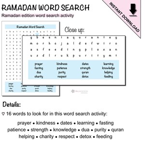 Printable Ramadan Word Search Activity for Kids & Adults | Ramadan ...