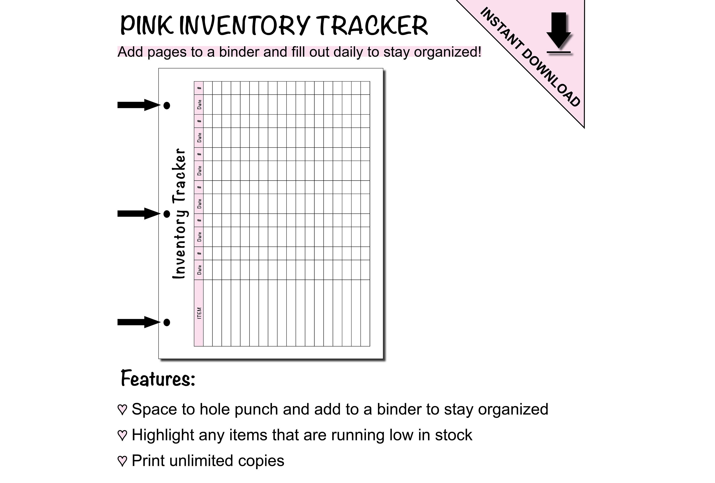 Printable Inventory Tracker Sheets for Business Landscape Inventory ...