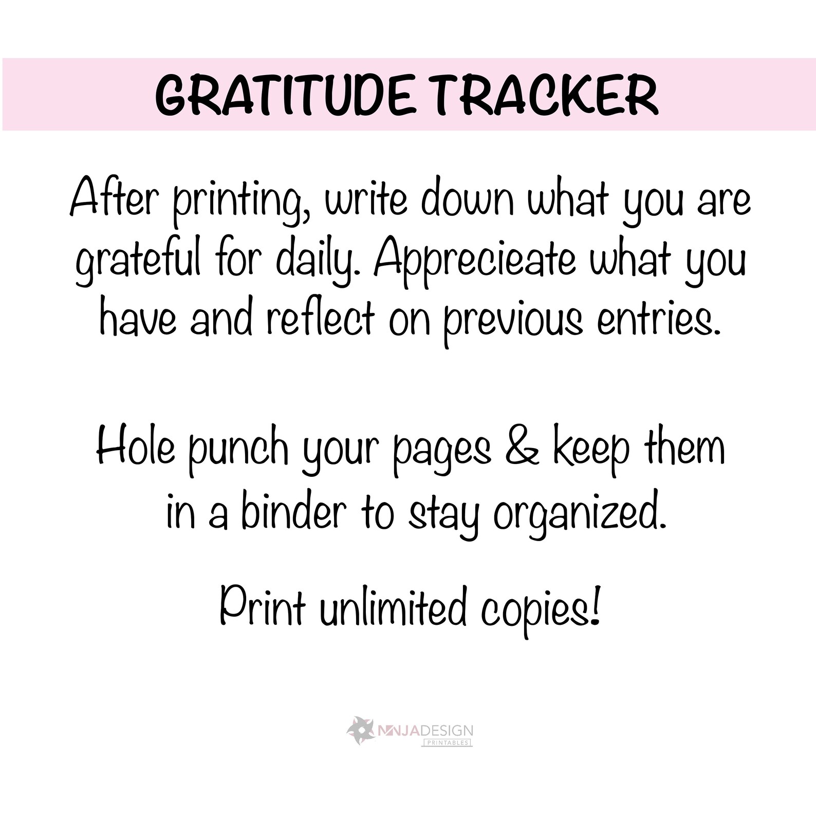 Printable Gratitude Tracker Sheets Daily Gratitude Journal | Etsy