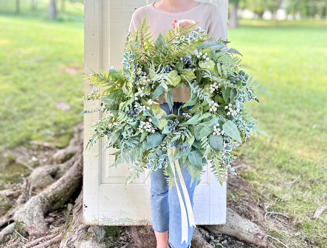 Elegant Year Round Fern Wreath for Front Door,summer Door Decor,large ...