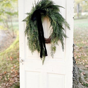 Elegant Cedar Wreath,winter Greenery Wreath,simple Christmas Wreath ...