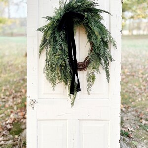 Elegant Cedar Wreath,winter Greenery Wreath,simple Christmas Wreath ...