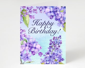 Birthday Card Purple | Etsy