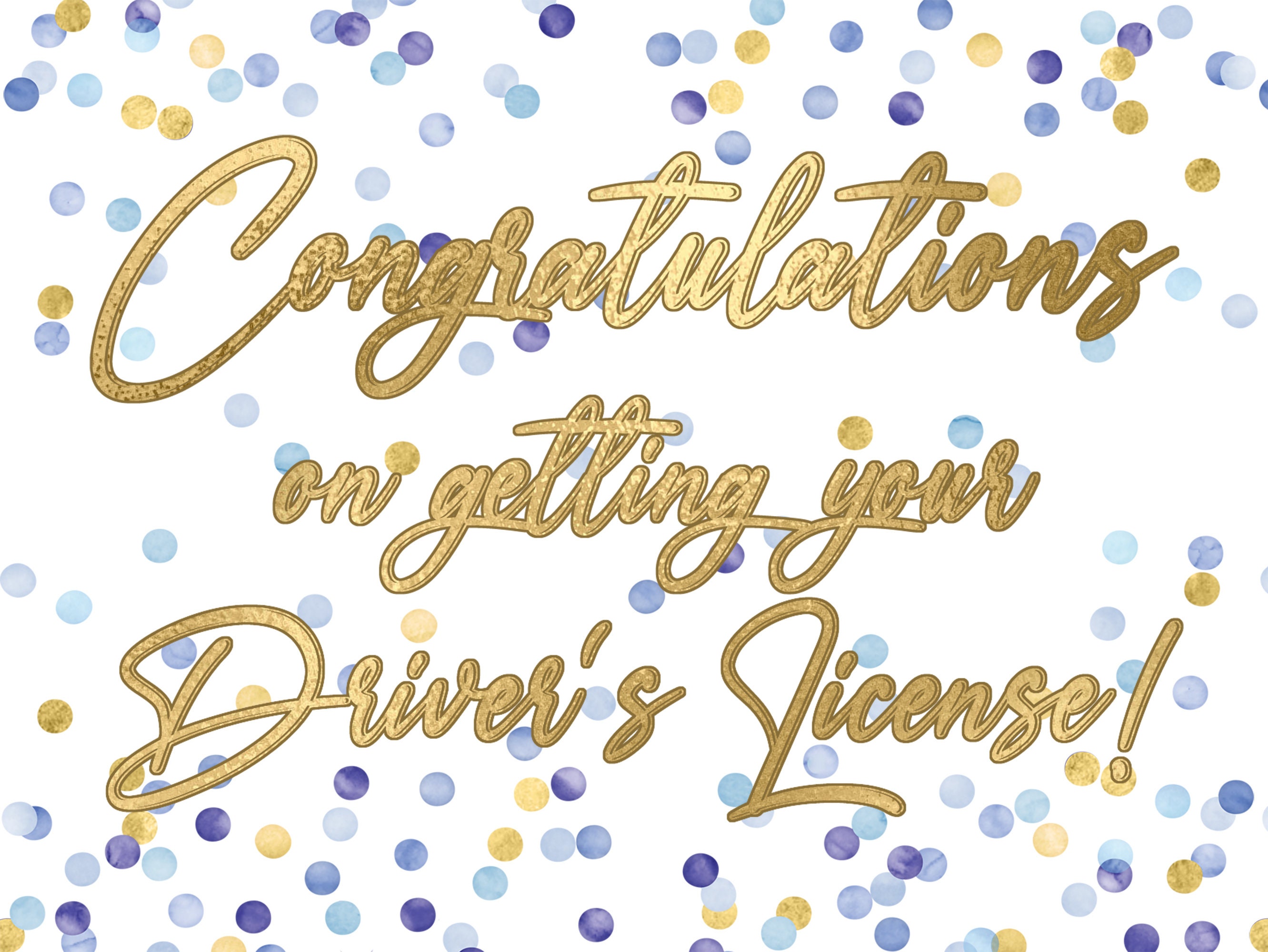 Congratulations on Getting Your Driver's License Card - Etsy
