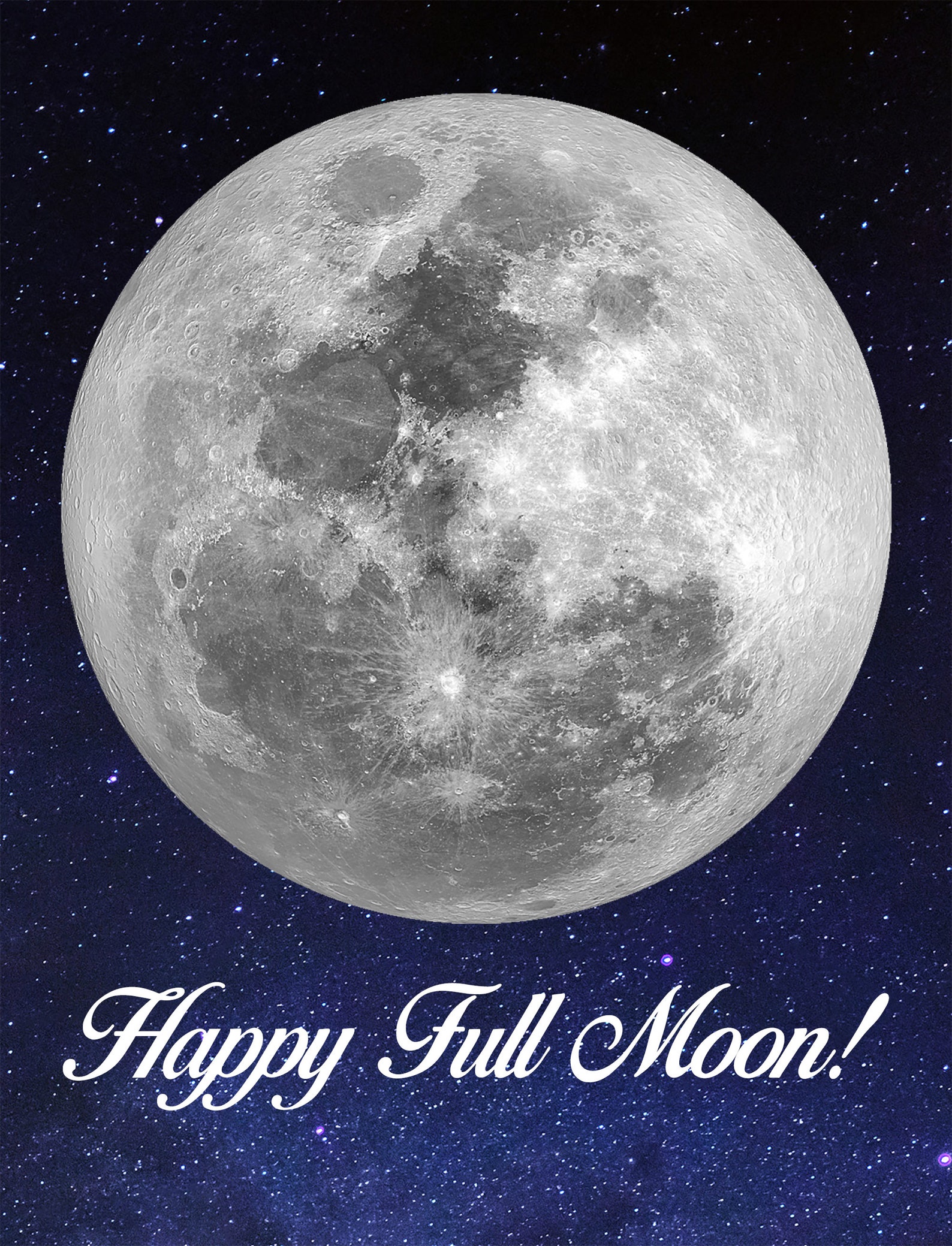 Happy Full Moon Glossy Photo Quality Greeting Card | Etsy