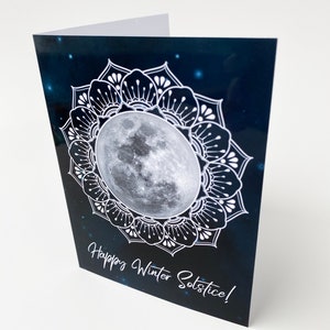 Happy Winter Solstice Full Moon Mandala Card - Etsy