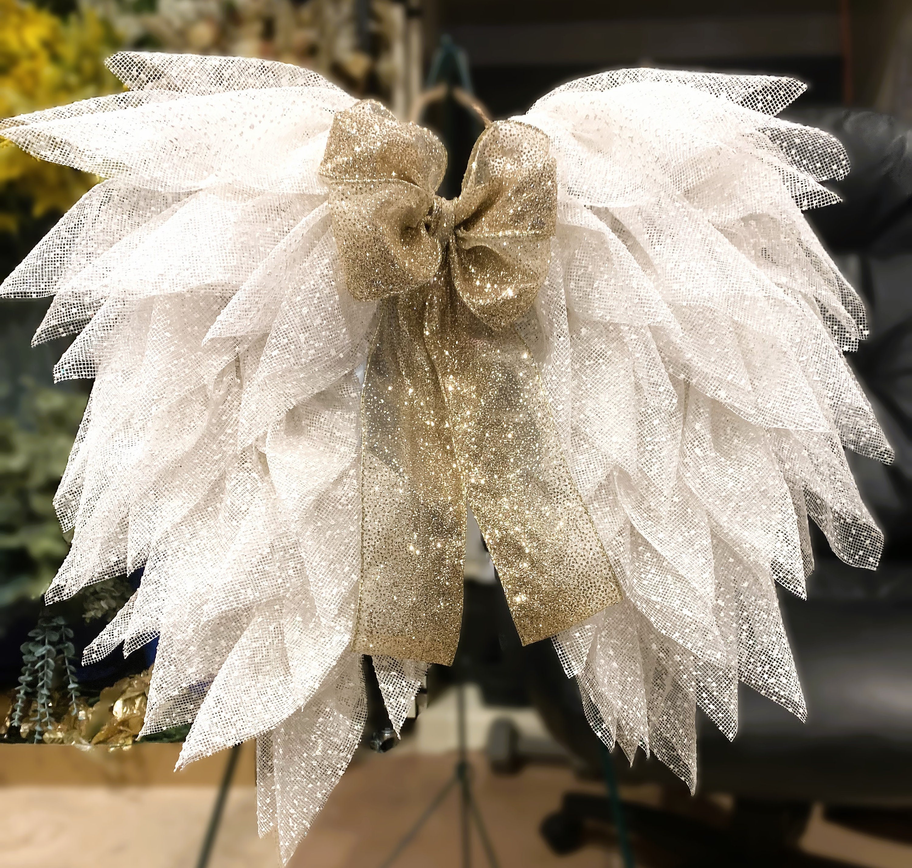 Angel Wing Wreath, Christmas Wreath, Memorial Wreath, Holiday, Funeral ...