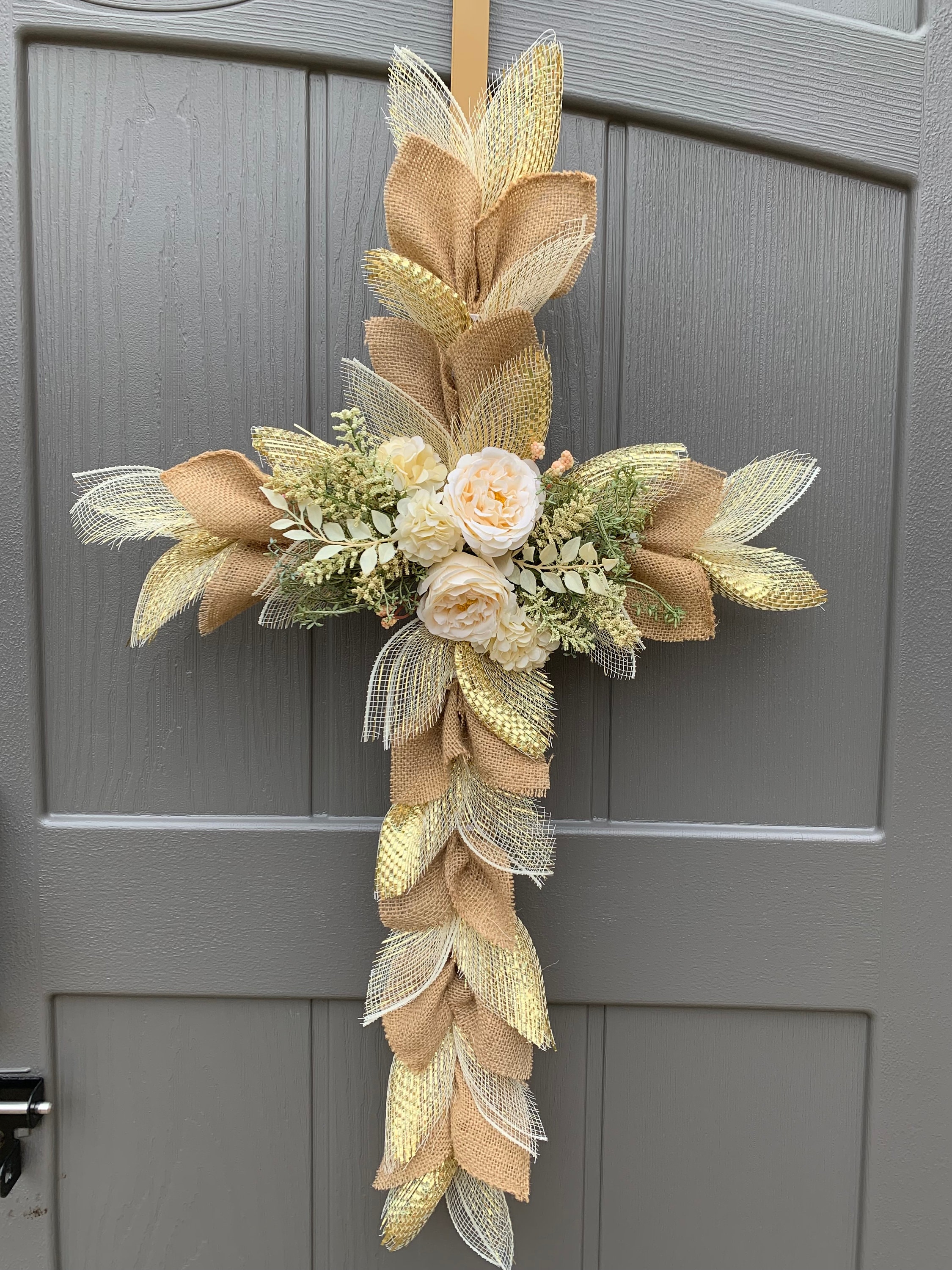 Cross Wreath, Easter Wreath, Wreath, Front Door Décor, Rugged Cross ...