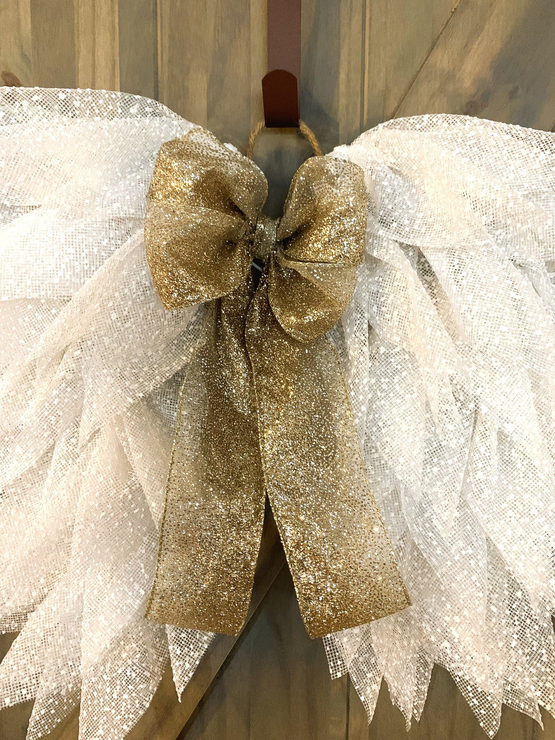 Angel Wing Wreath, Christmas Wreath, Memorial Wreath, Holiday, Funeral ...