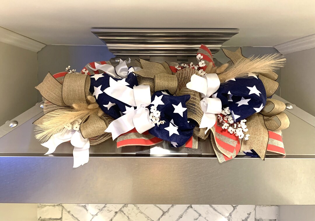 Patriotic Swag, Front Door, Charming Swag, Americana Décor, Red White ...