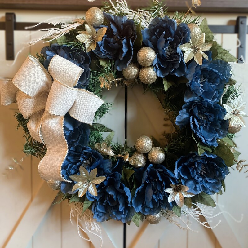 Blue Christmas Wreath - Etsy