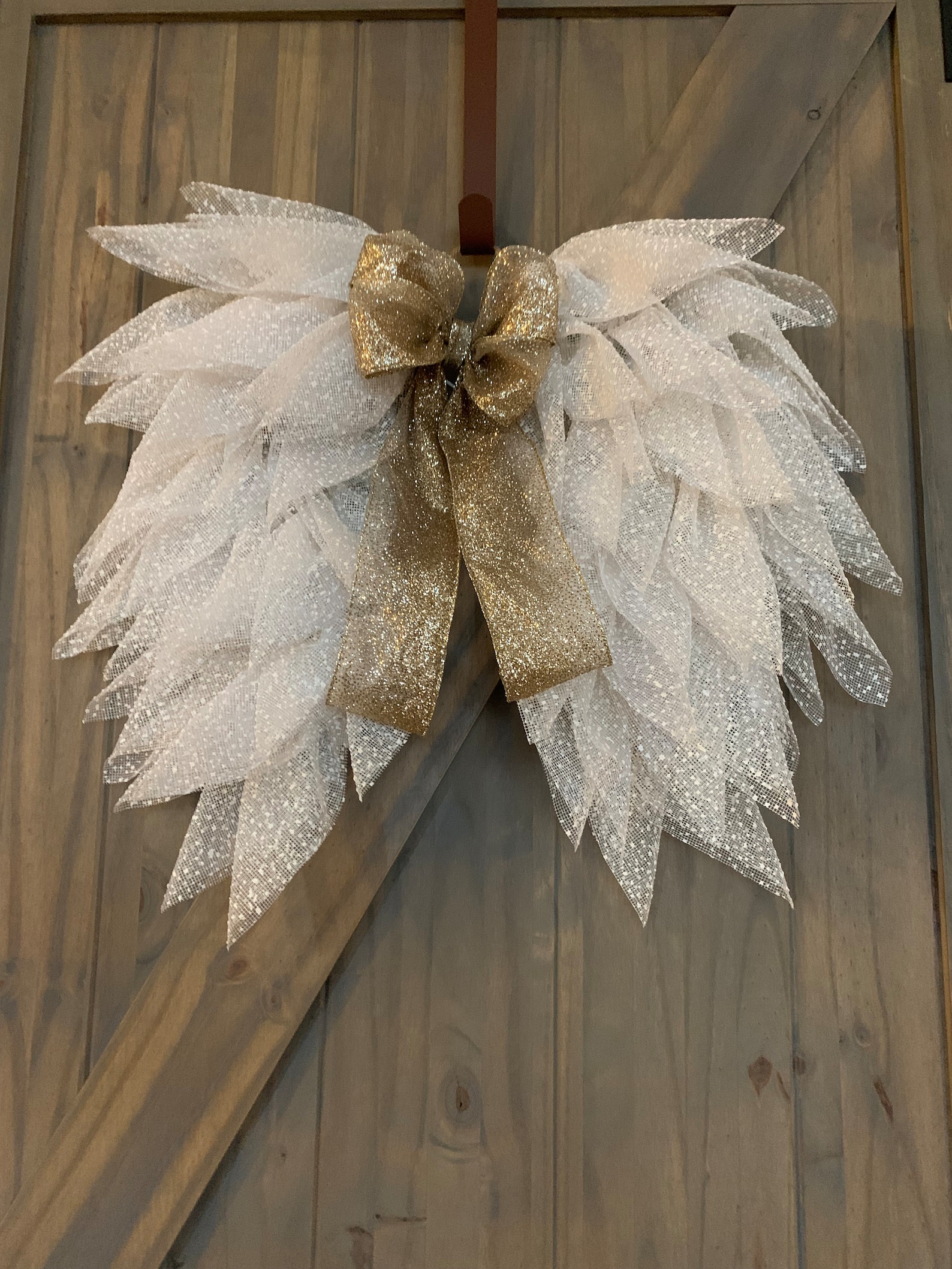 Angel Wing Wreath, Christmas Wreath, Memorial Wreath, Holiday, Funeral ...