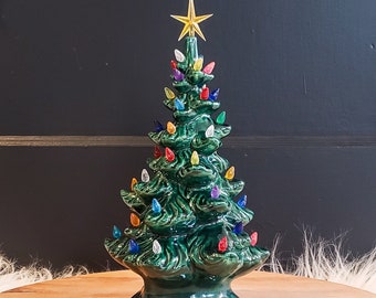 Small Ceramic Christmas Tree Base Base With Bulb Installed - Etsy