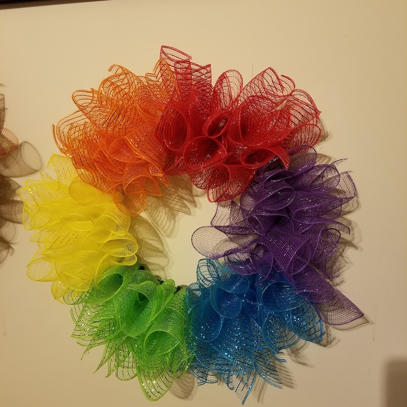 Rainbow Wreath - Etsy