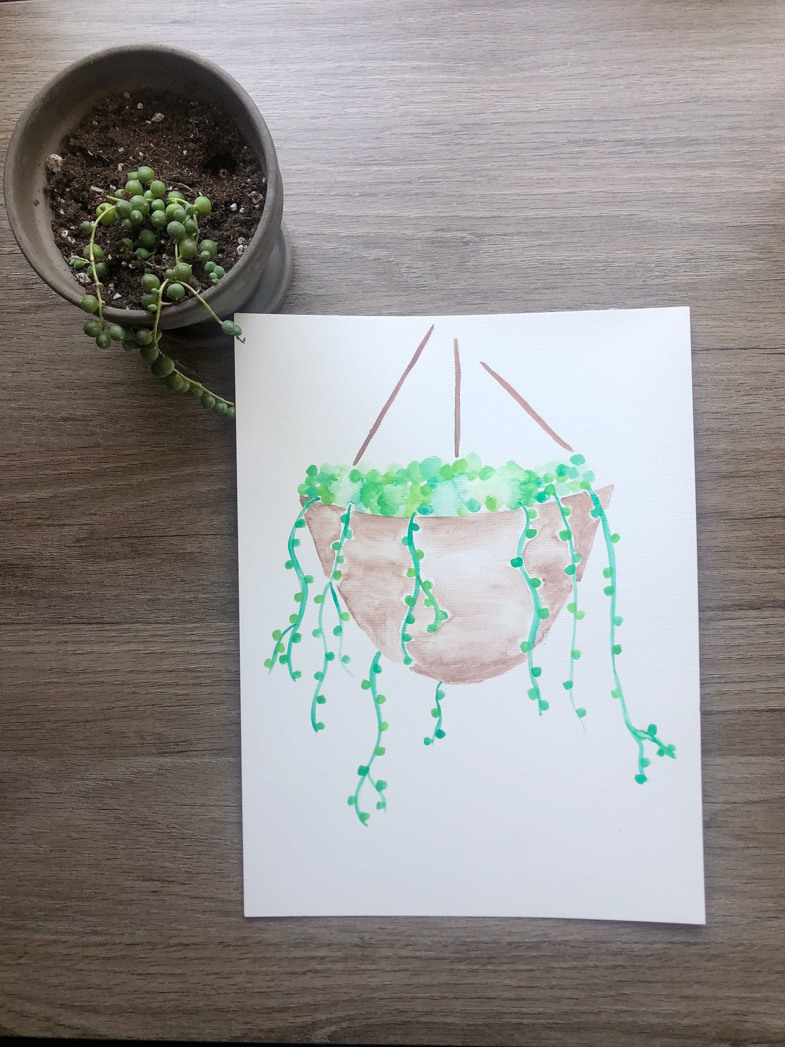 Original String of Pearls Watercolor Painting | Etsy