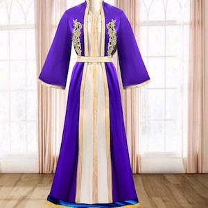 Hebrew Israelites Purple Dress for Girls With Gold Fringe - Etsy