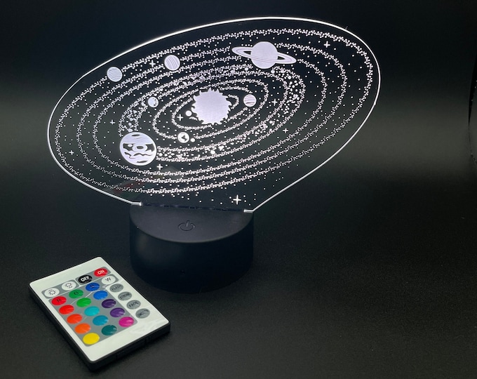 Solar System 3D Illusion Light Outer Space 3D LED Illusion Lamp Night ...