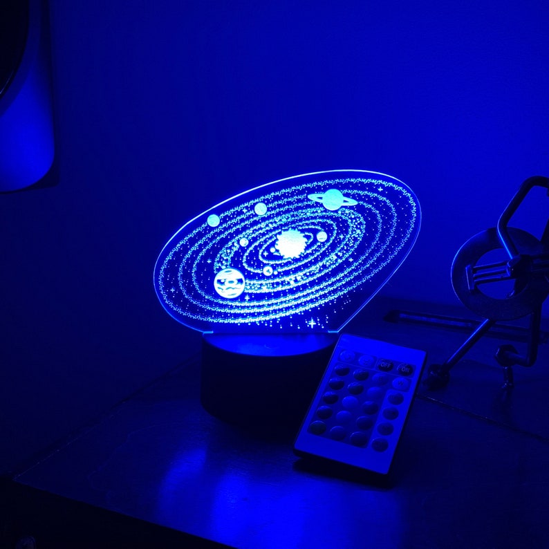 Solar System 3D Illusion Light Outer Space 3D LED Illusion | Etsy