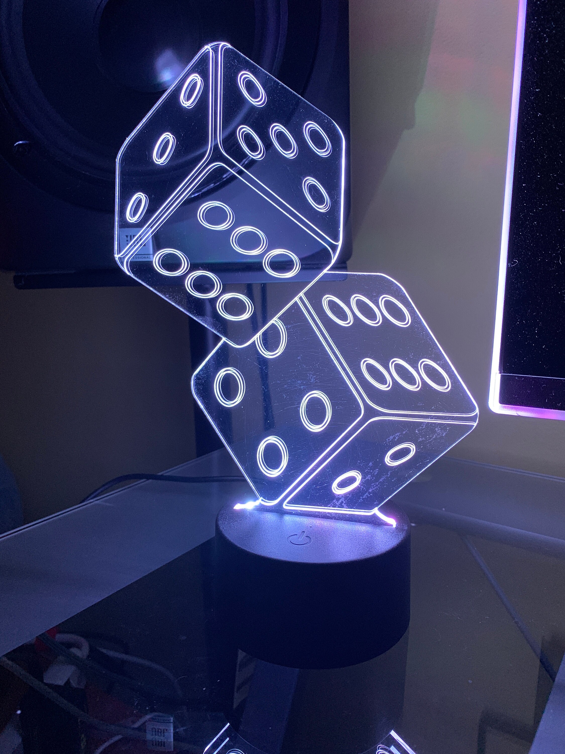 Dice 3D Illusion Lamp | 3D LED Illusion Light | 16 Color LED Light ...