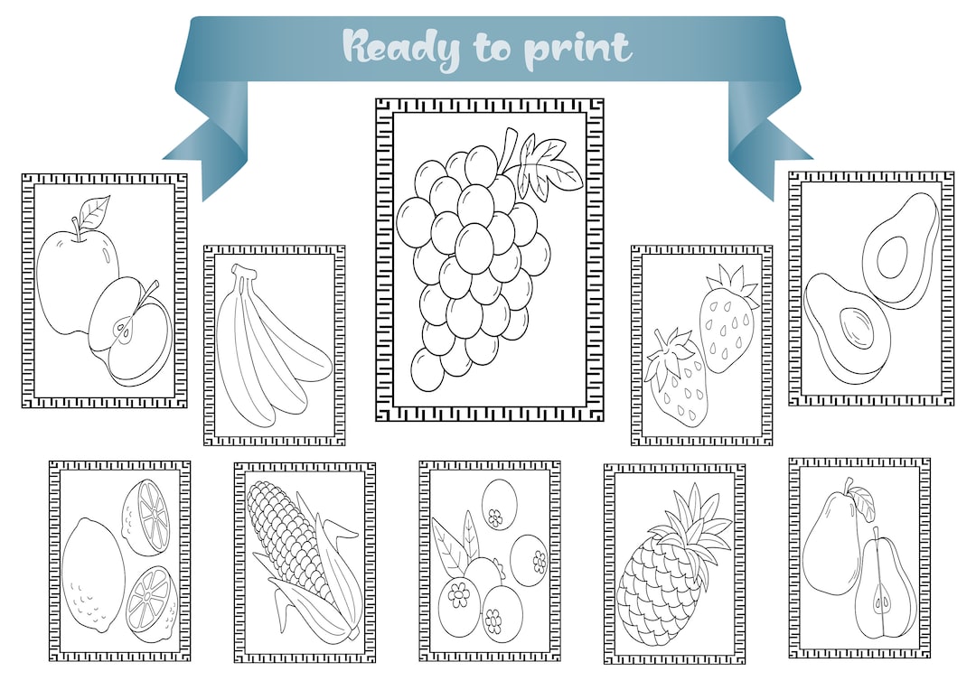 Fruits and Vegetables Coloring Pages, Kids Coloring Pages, Coloring ...