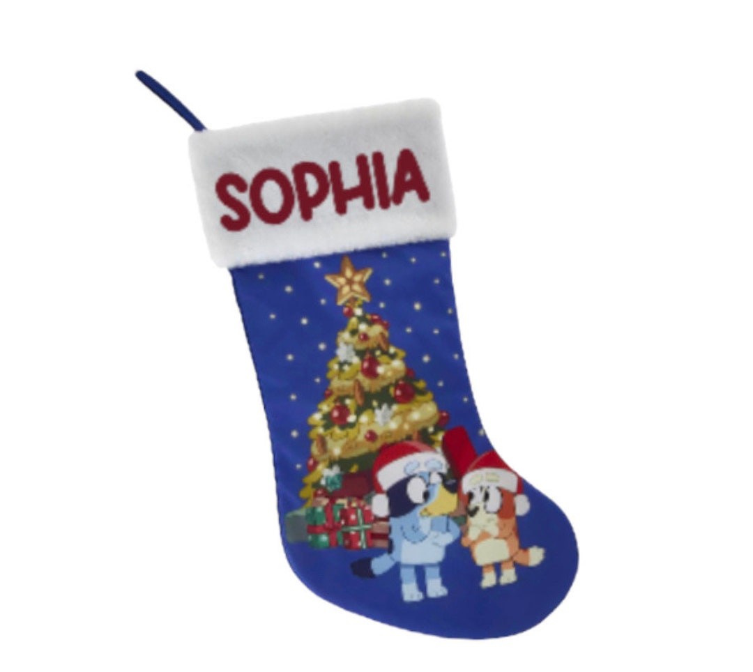 Personalized Bluey Christmas Stocking Custom Stockings Unicorn Stocking ...