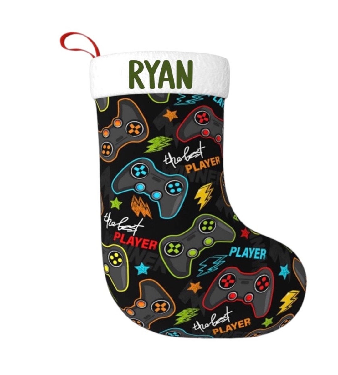 Personalized Gamer Christmas Stocking: Custom Holiday Stocking for Kids ...