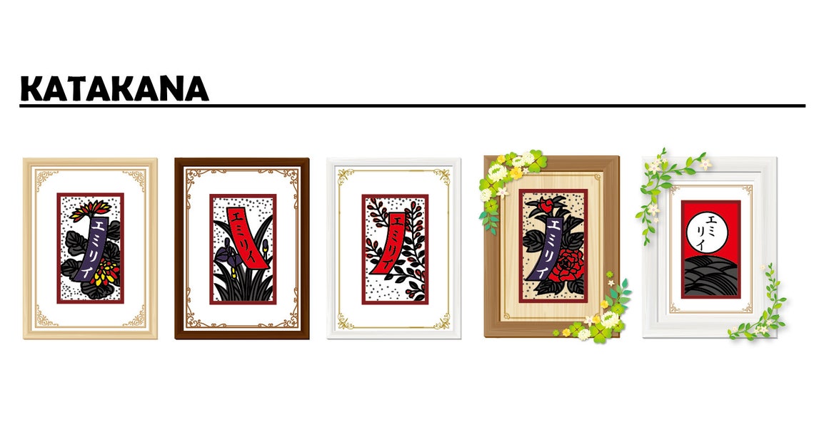 We Will Make Your Name Tag in Japanese. Hanafuda Pattern. Japanese ...