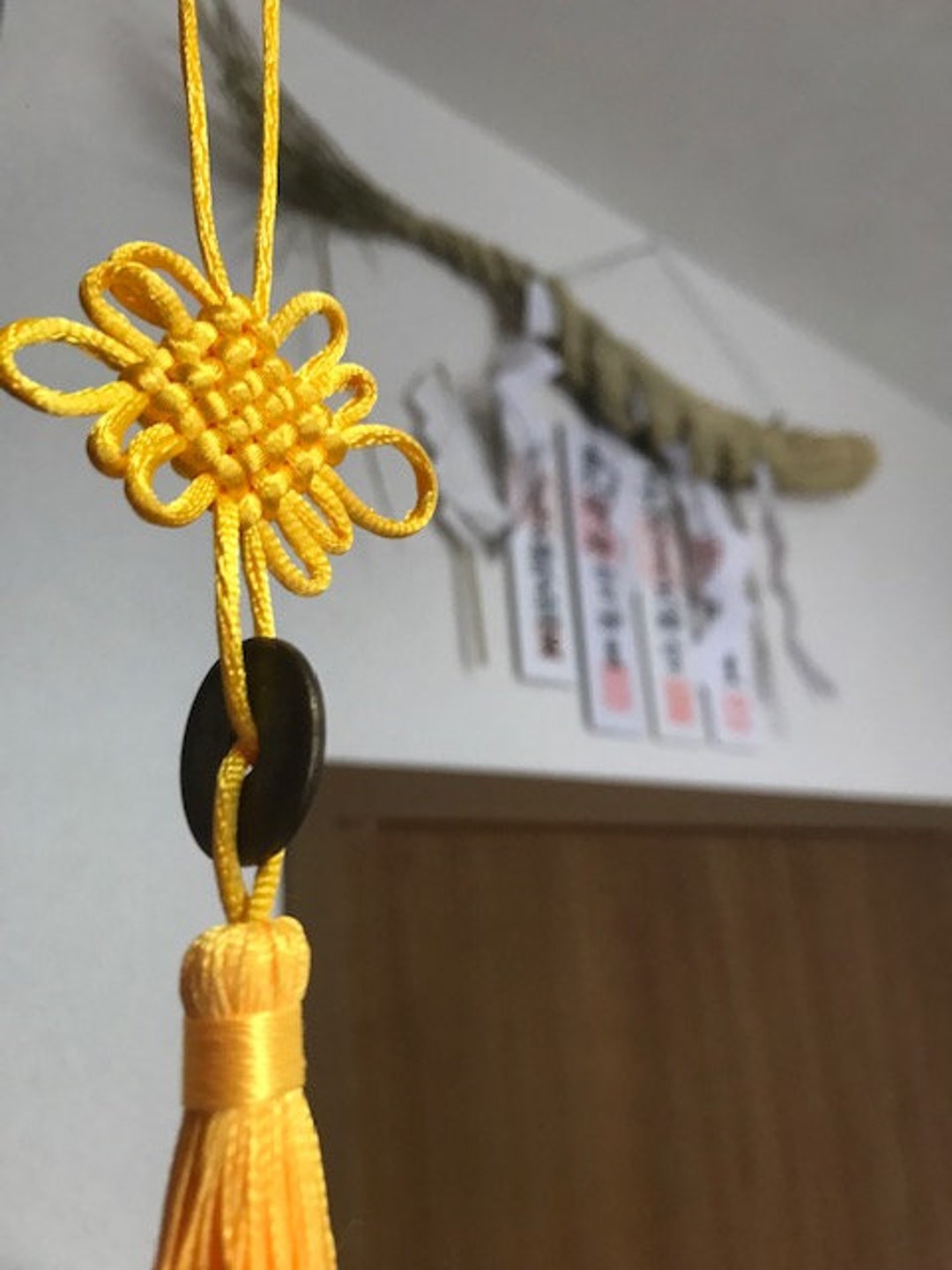 Good Luck Japanese Coin, Purified & Prayed Coin Navy Thread Good Luck ...