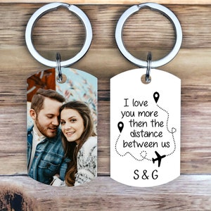 I Love You More Than the Distance Between Us, Couple Distance Keychain ...