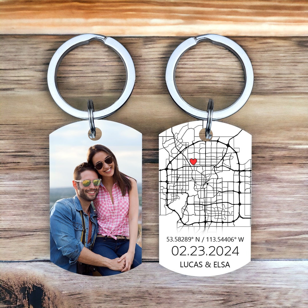 Custom Map Keychain, Couple Map Gift, Gift for Her, Gift for Him ...