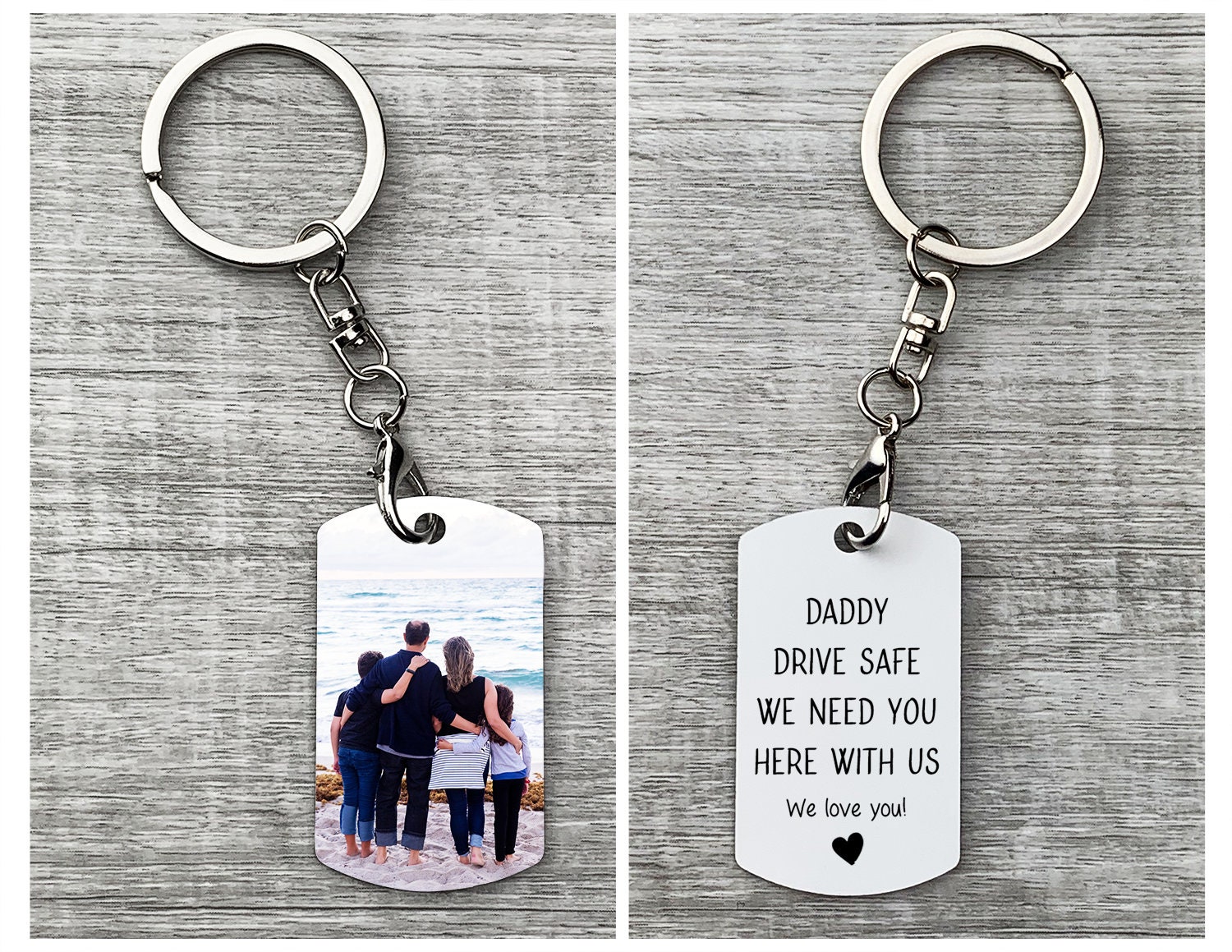 Daddy drive safe keychain Gift for dad Custom photo gift | Etsy